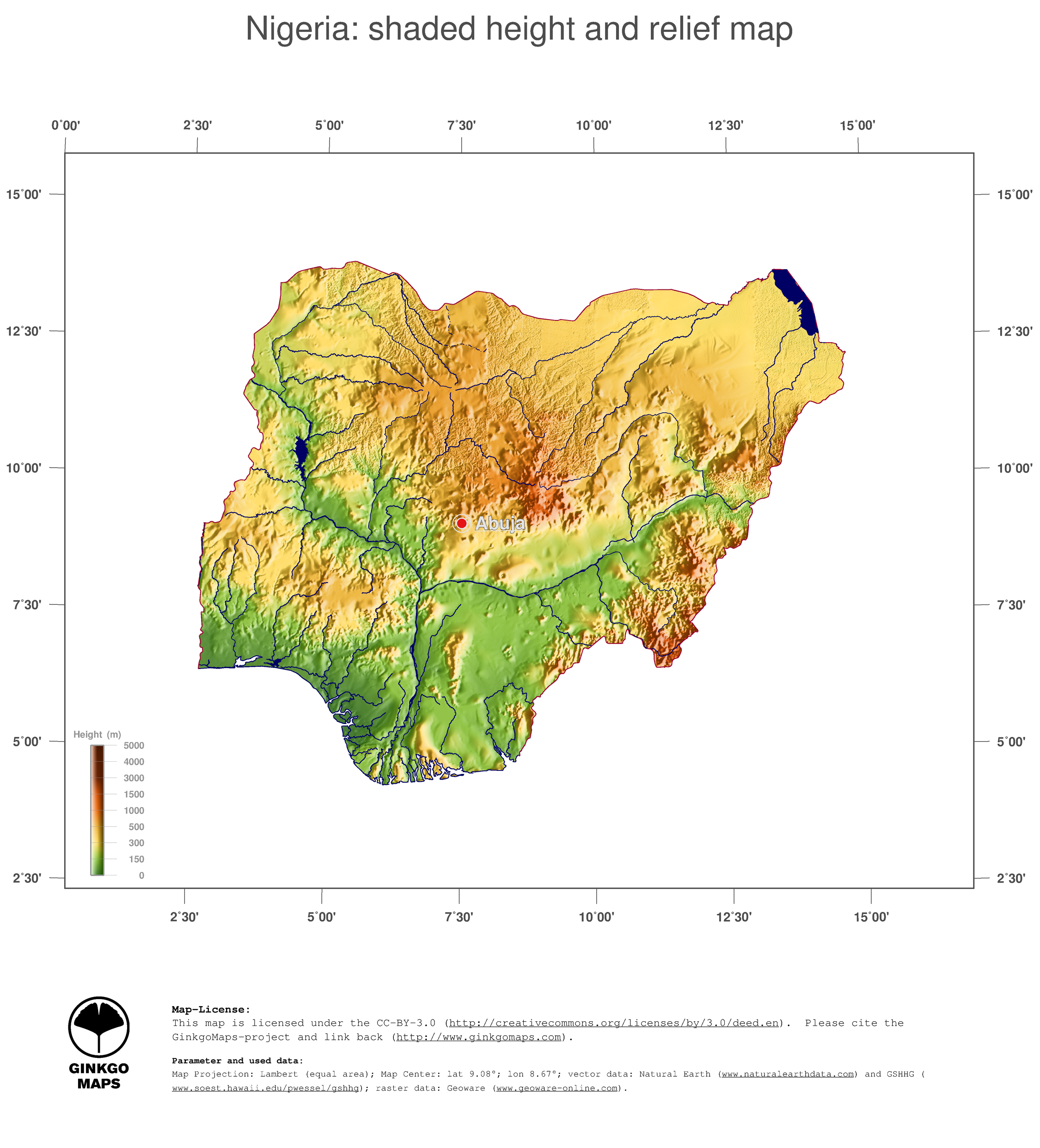 Map Nigeria GinkgoMaps Continent Africa Region Nigeria