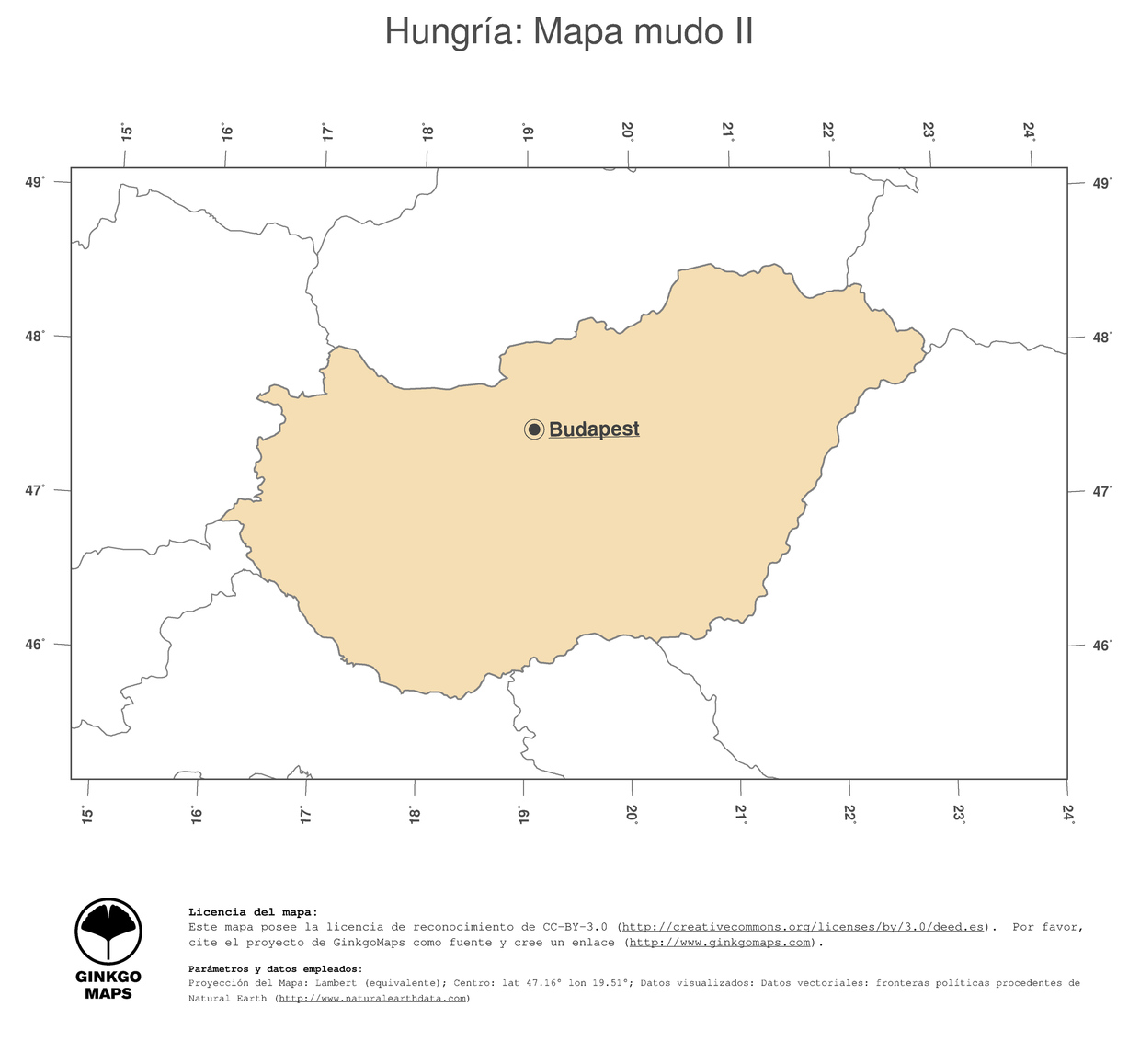 Mapa Hungría; mapas colección continente Europa; record: Hungría